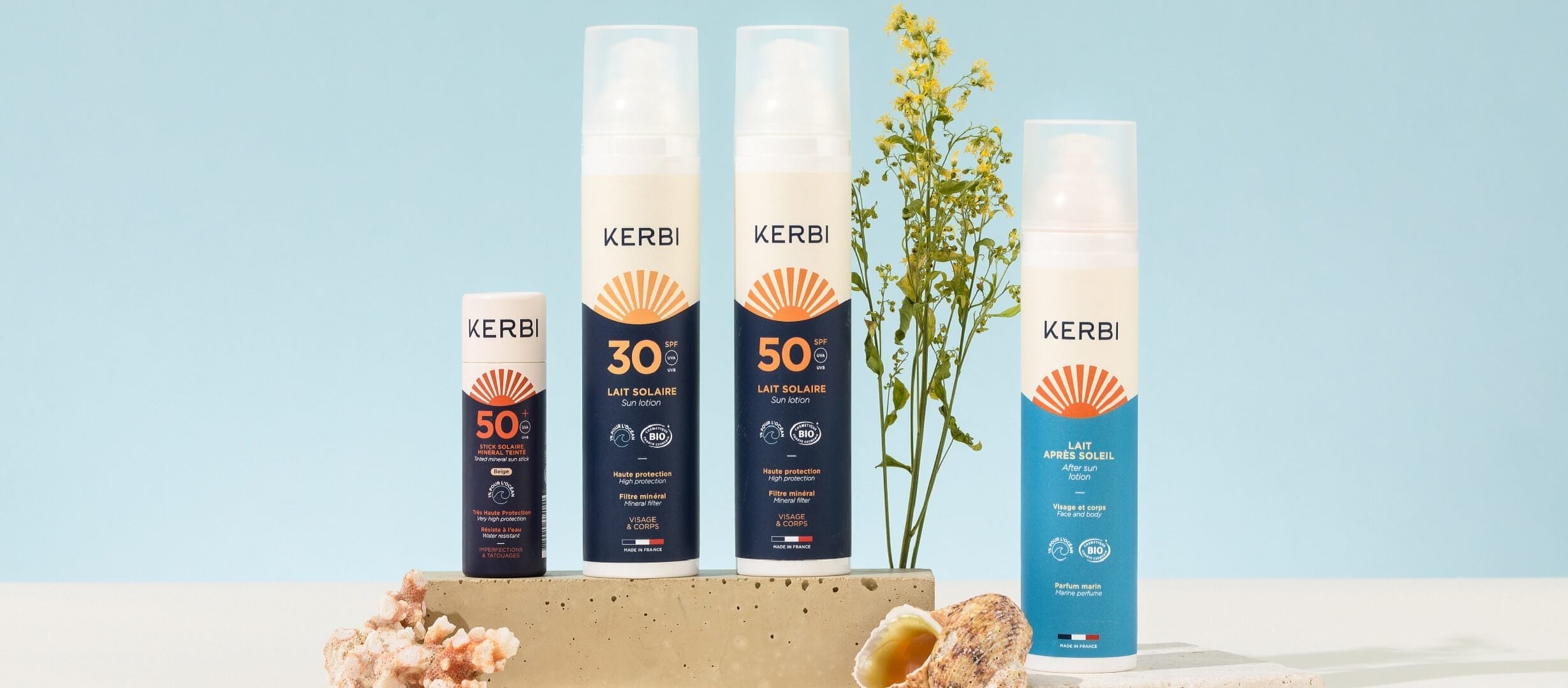 Kerbi : Crèmes solaires bio aux filtres minéraux - Mademoiselle Biloba